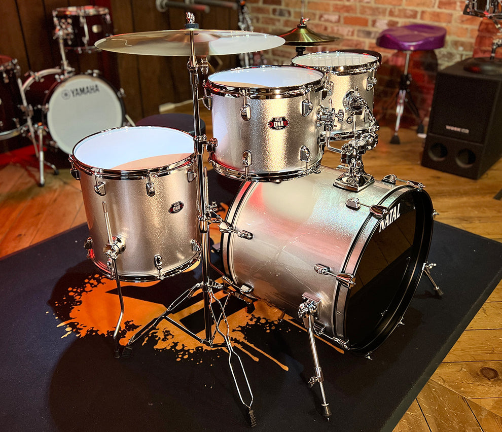 Natal DNA 22" 5-Piece Drum Kit In Silver w/ Cymbals & Hardware – Drum Shop