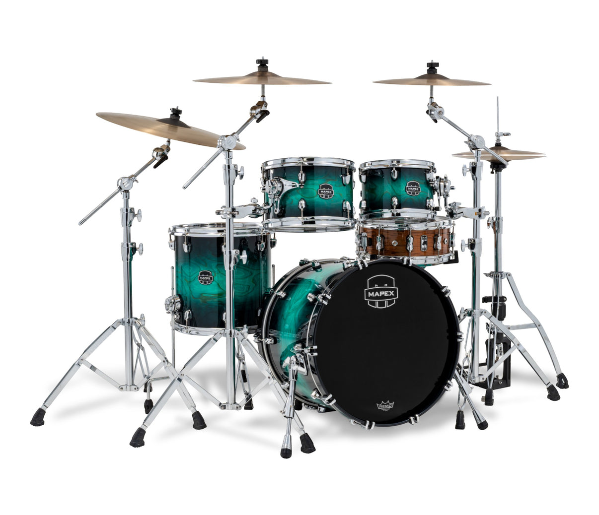 Mapex Saturn VI 20" 4-Piece Fusion Shell Pack in Marine Teal Burst ...