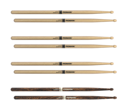 ProMark Rebound 5B Hickory Drumstick, Acorn Wood Tip, FireGrain 4-Pack – Drum Shop