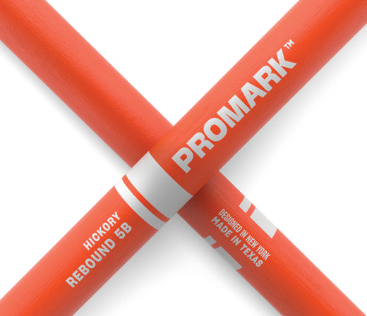 ProMark Rebound 5B Painted Orange Hickory Drumstick, Acorn Wood Tip ...