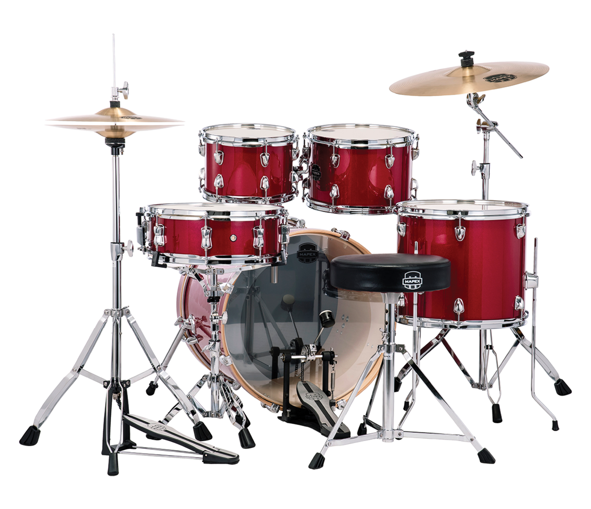 Mapex Venus Fusion Complete Drum Kit in Crimson Red Sparkle – Drum Shop