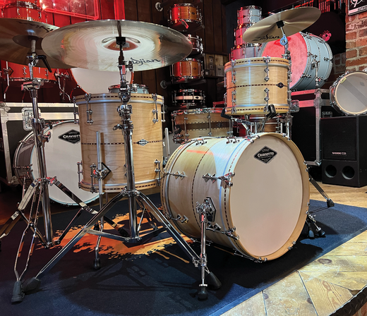 Craviotto 3-piece Shell Pack in Maple with Walnut Inlays and Wood Hoop ...