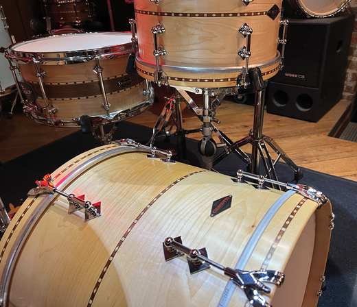 Craviotto 3-piece Shell Pack in Maple with Walnut Inlays and Wood Hoop ...